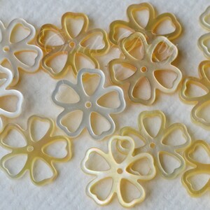 15 Mm MOP Flower Connectors, White Shell Flower Links, Set of 4 or More ...