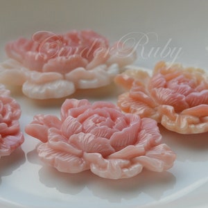 Natural Pink Shell Peony Flower, Pink Conch Peony Pendant Bead,24x35mm ...