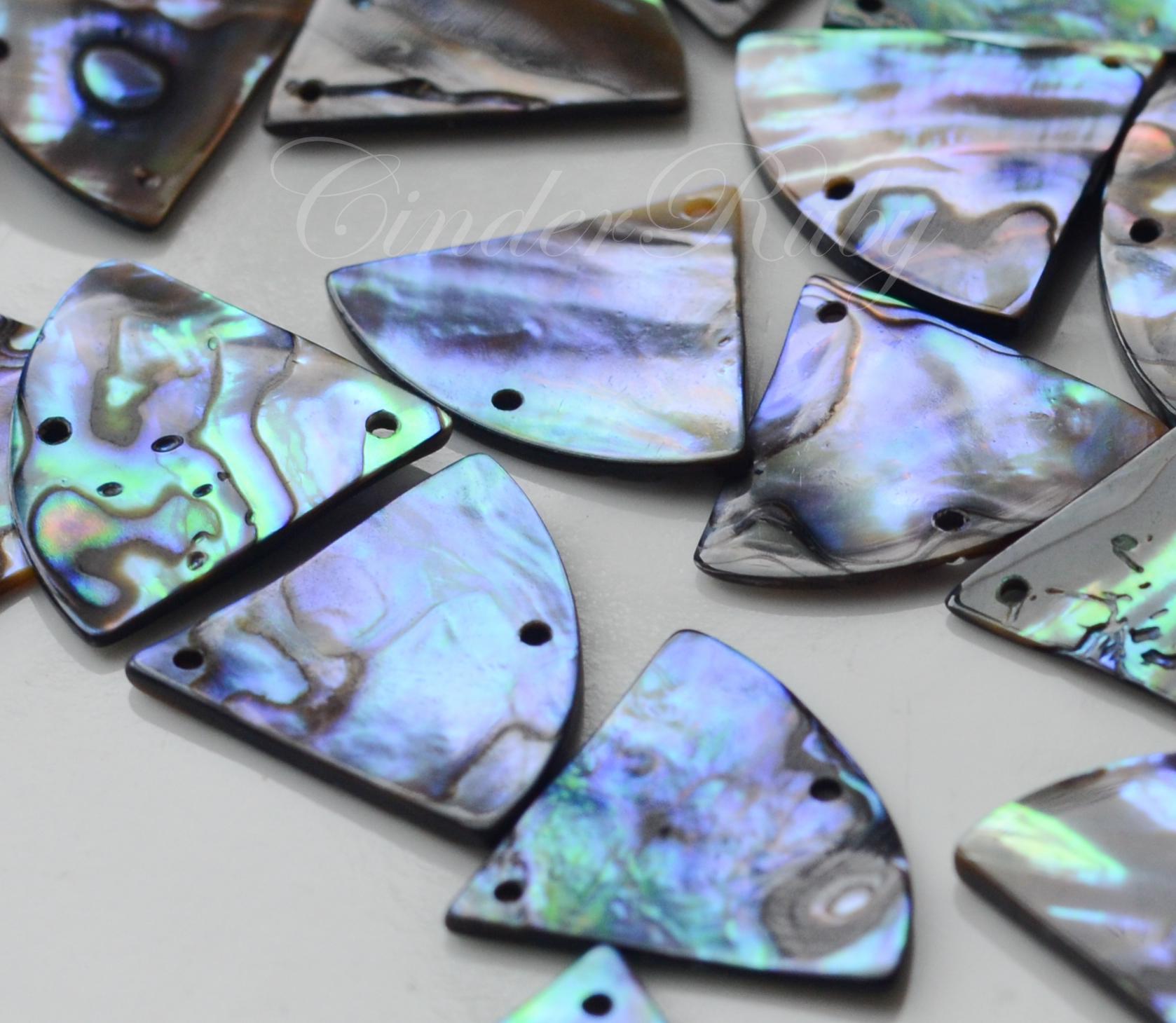20 Mm Abalone Fan-shaped Wedge Beads - Etsy