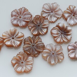 Exquisite Natural Pink Shell Flower Beads,12 Mm Brown Five Petal ...