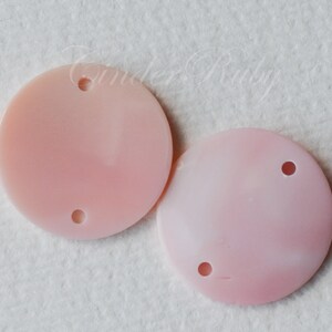 25 Mm Conch Shell Disc, Pink MOP Circle Pendant, Pink Mother of Pearl ...