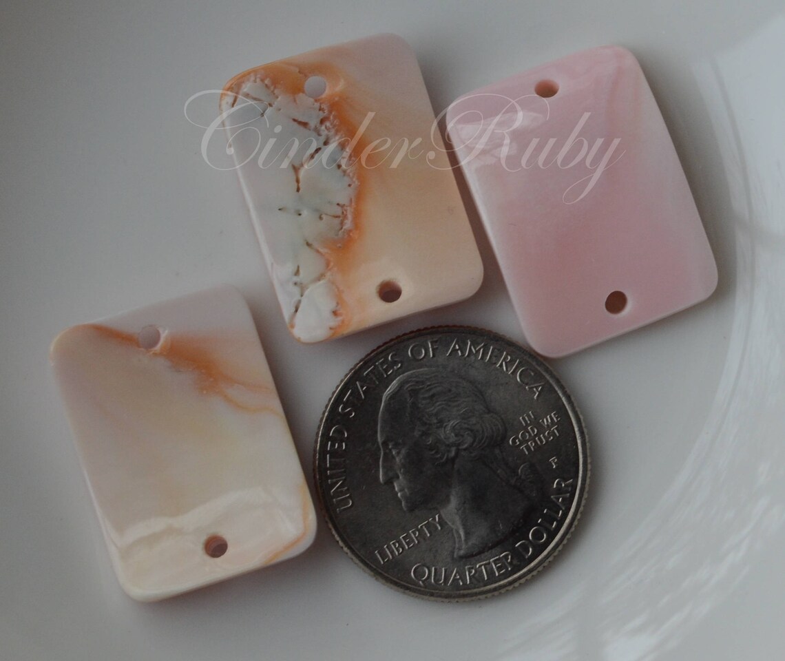 Pink Conch Rectangle Connectors With 2 Mm Holes, 18*25 Mm Curved ...