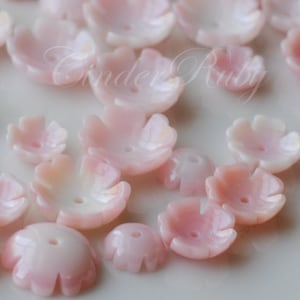 Exquisite Natural Pink Conch Flower Beads,engraved Pink MOP Beads,pink ...
