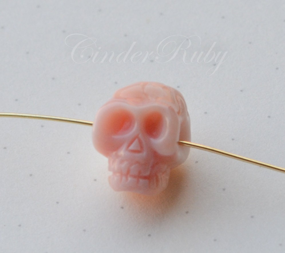 Pink Queen Conch Shell Hand Carved Skull Connector Beads,pink MOP Skull ...