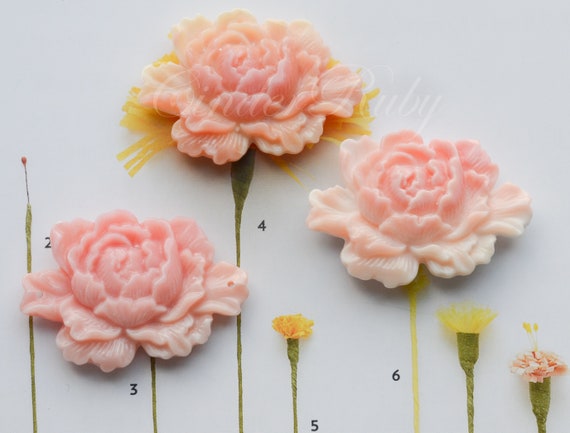 Natural Pink Shell Peony Flower Pink Conch Peony Pendant - Etsy