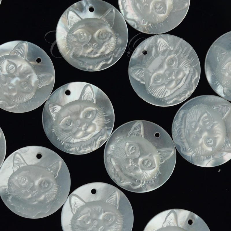 Mother of Pearl Dog Bead - Etsy