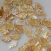 Mini Tiny Golden Shell Leaf Charms, Yellow Shell Hand Carved Leaves ...