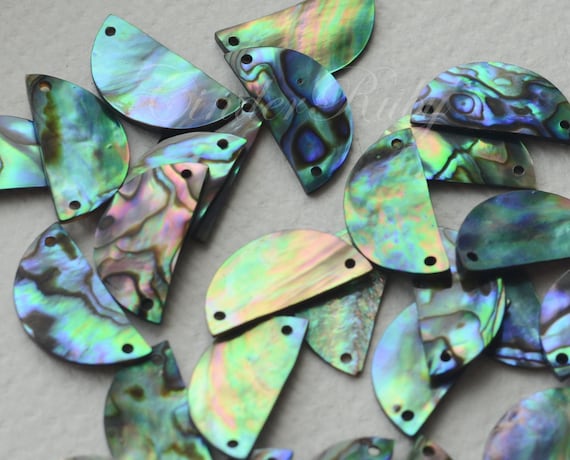 Abalone Semicircle Connectors20x10mm Half Moon Geometric - Etsy