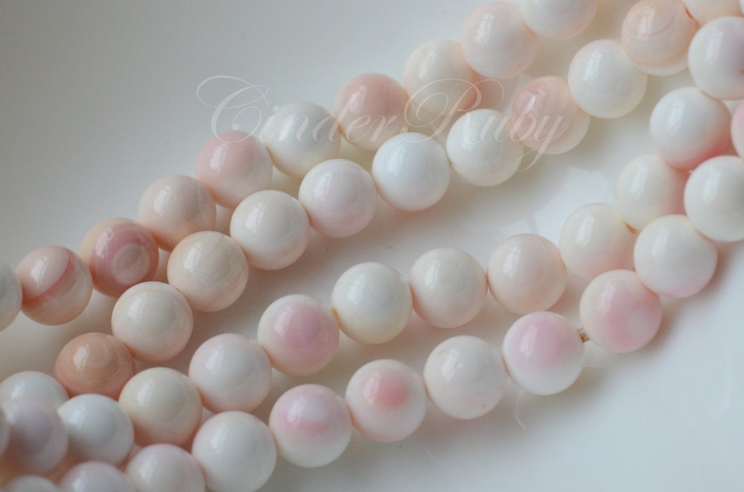 10 Mm Pink Conch Shell Beads,queen Conch Shell Round Ball,mother of ...