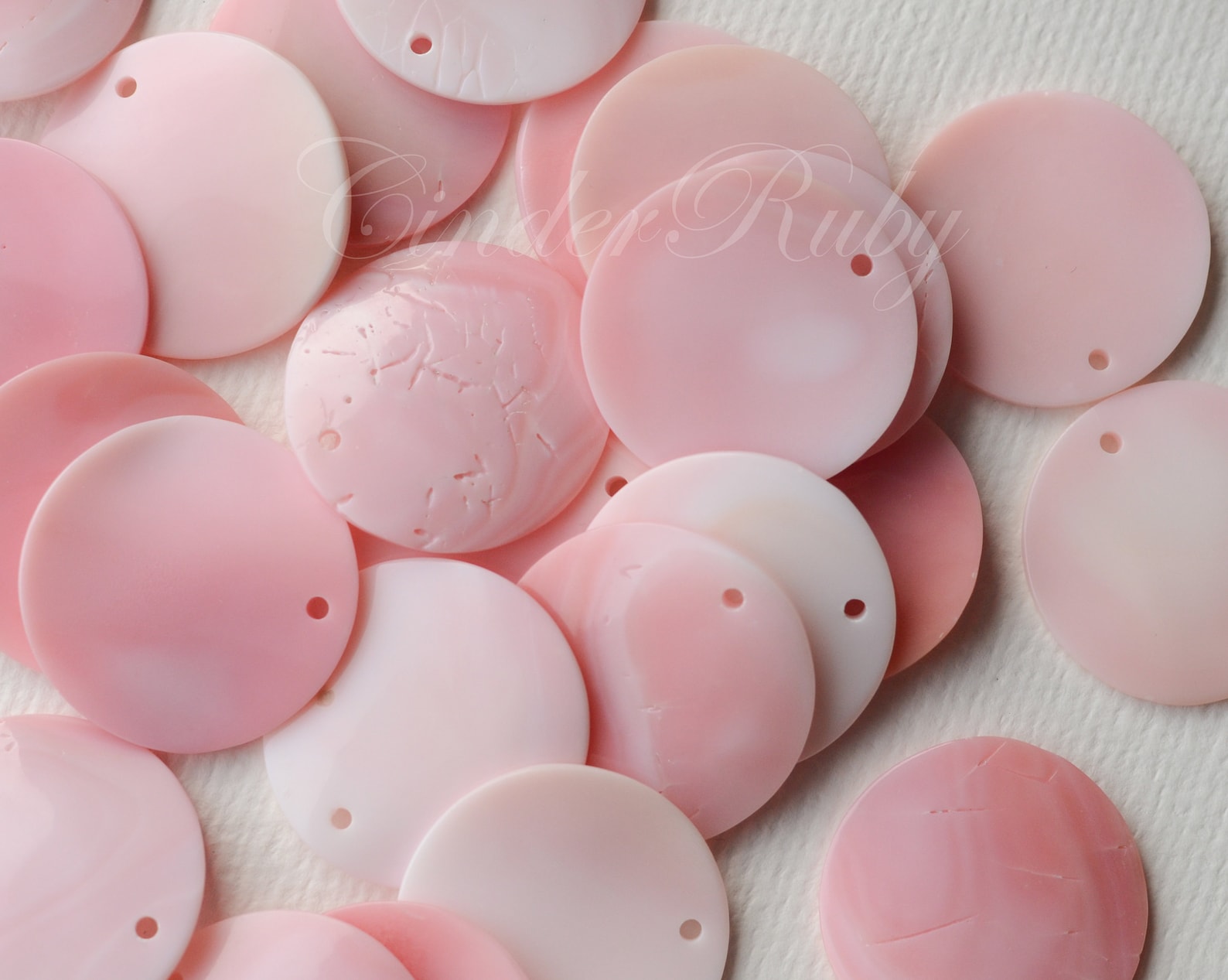 30 Mm Conch Shell Disc Pink MOP Circle Pendant Pink Mother - Etsy