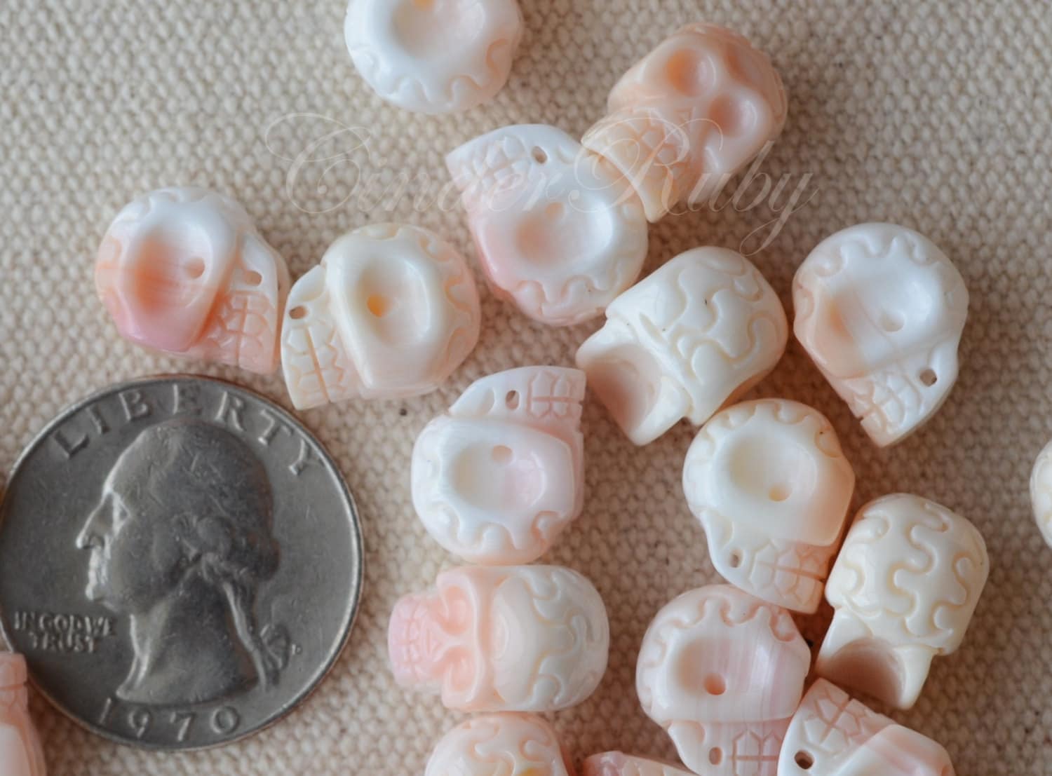 Pink Queen Conch Shell Hand Carved Skull Connector Beadspink - Etsy