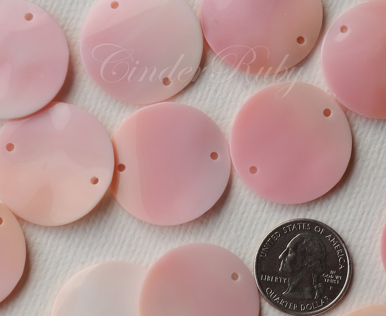 30 Mm Conch Shell Disc Pink MOP Circle Pendant Pink Mother - Etsy