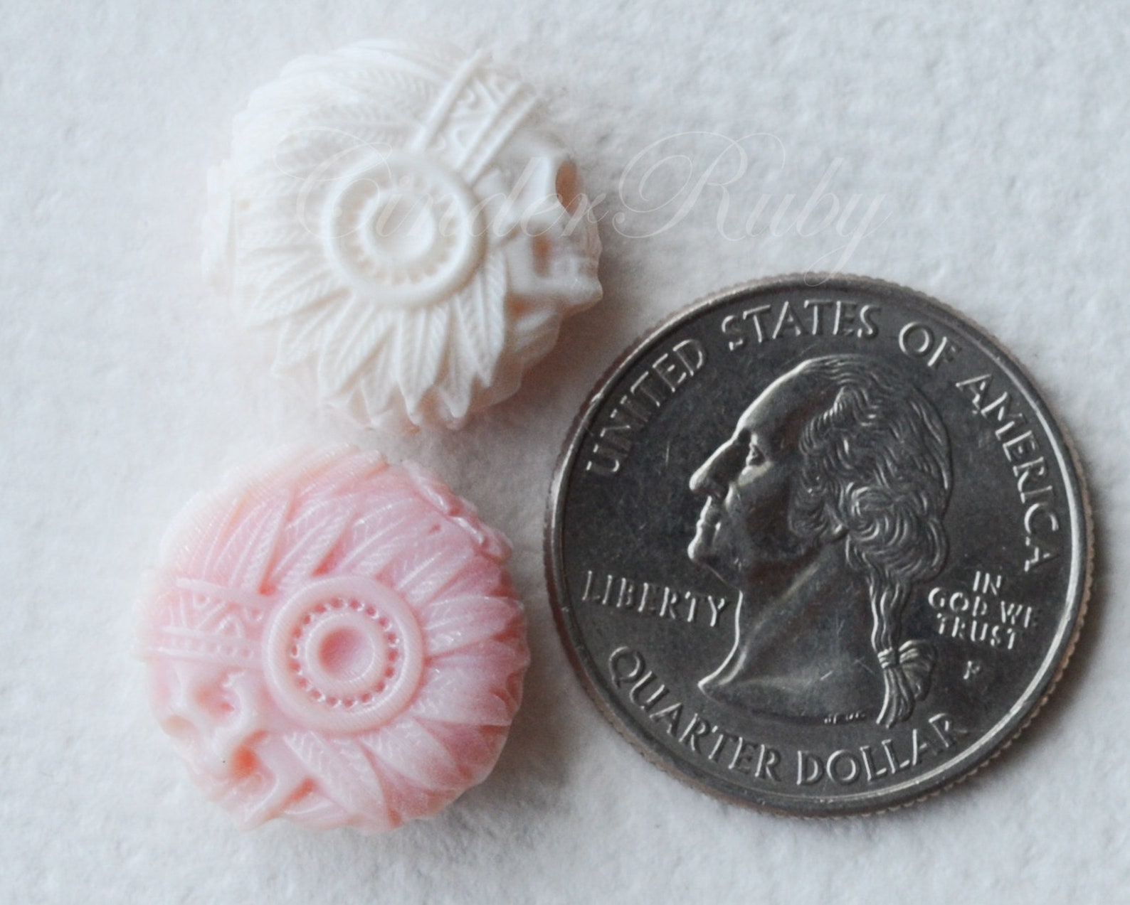 18 Mm Conch Feathered Indian Skull Charm,amerindian Pendant, Native ...