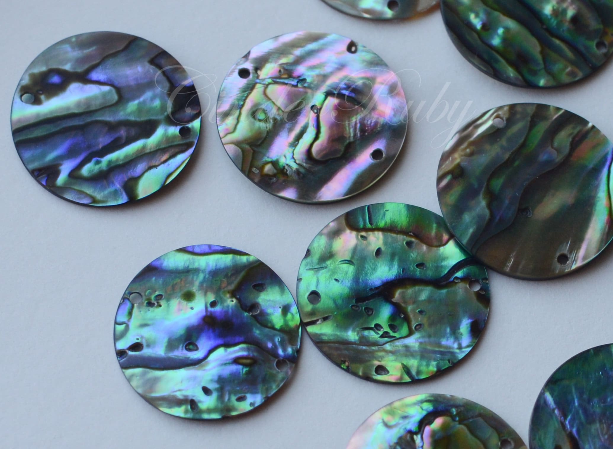 20 Mm Abalone Shell Round Pendants Green Hue Abalone Coin | Etsy