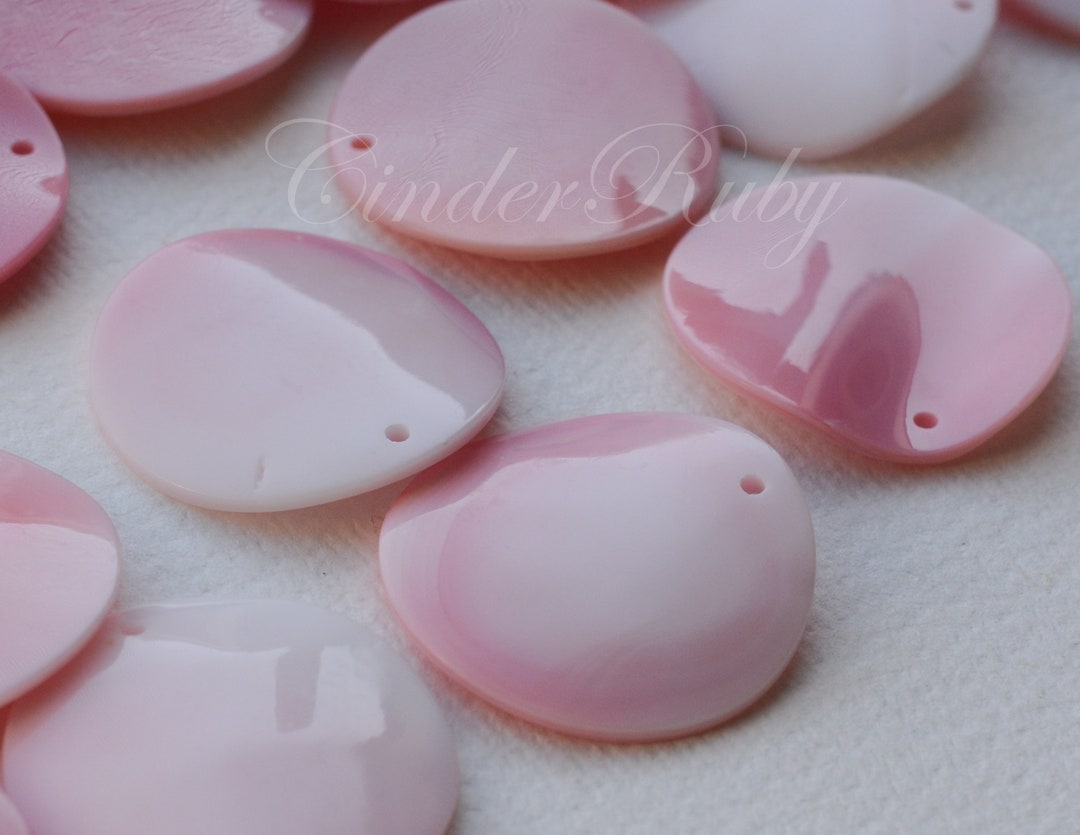 35 Mm Conch Shell Disc, Pink MOP Circle Pendant, Pink Mother of Pearl ...