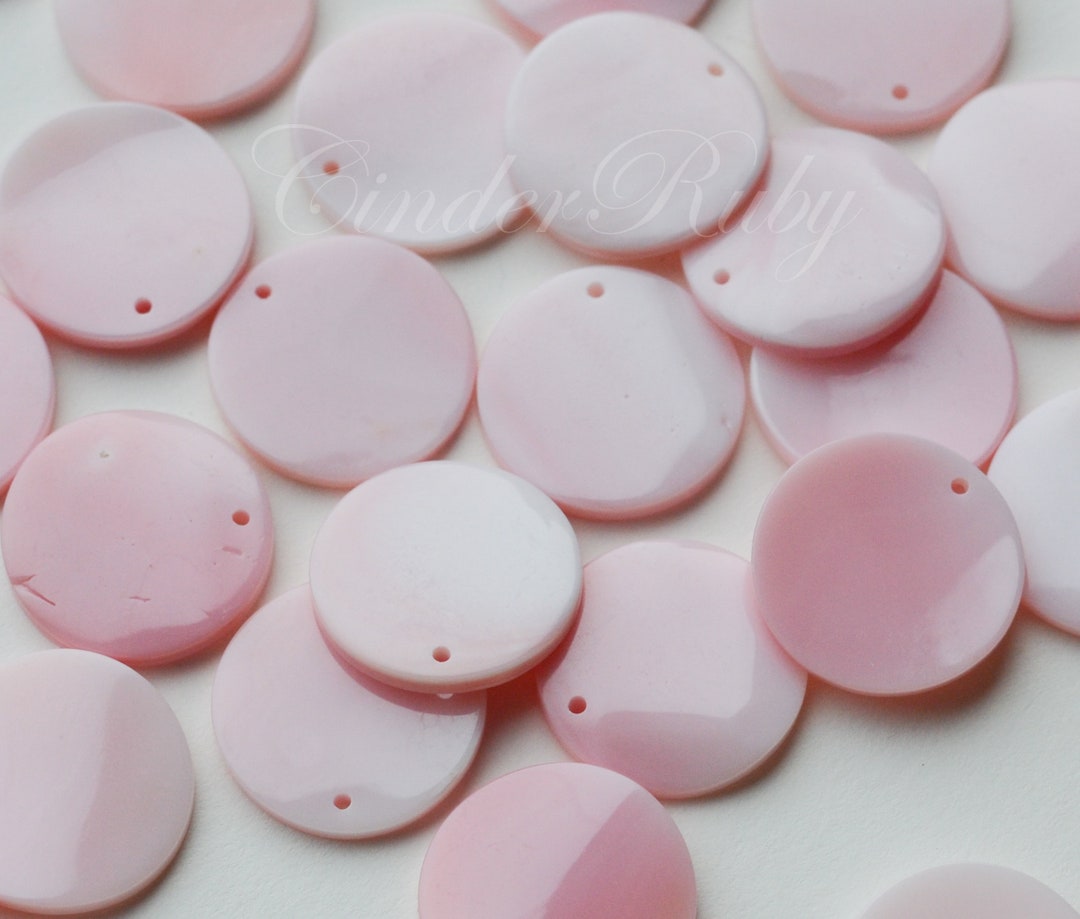 18 Mm Conch Shell Disc, Pink MOP Circle Pendant, Pink Mother of Pearl ...