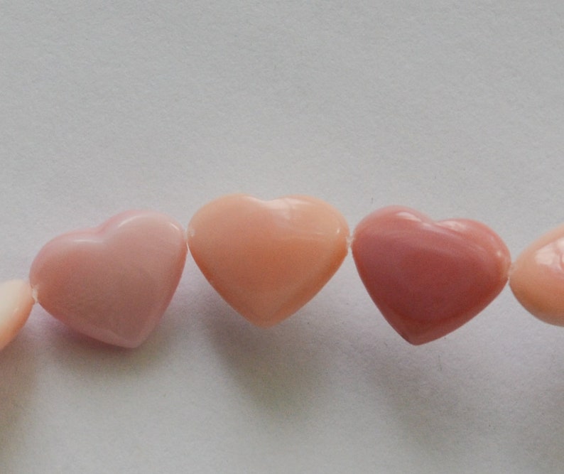 Natural Pink Conch Shell Beadsheart Puffssmall Heart - Etsy