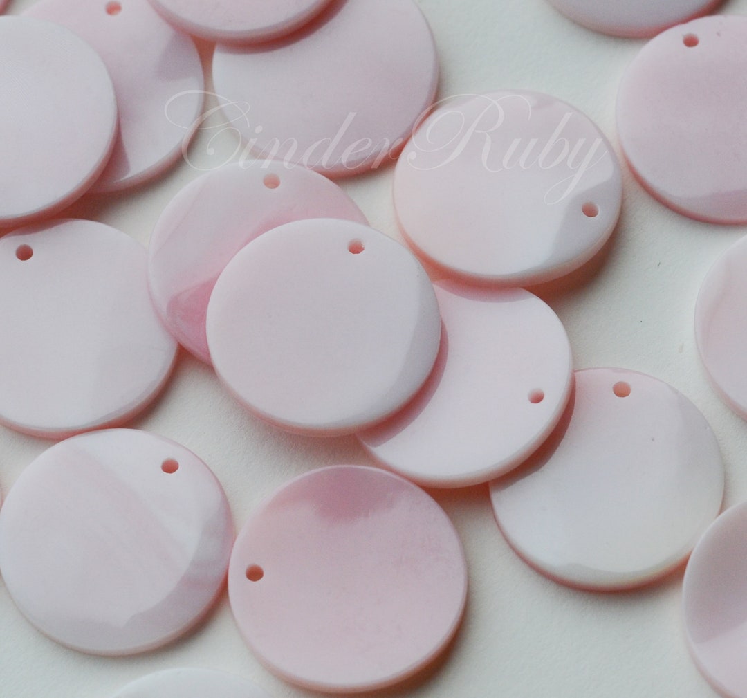 20 Mm Conch Shell Disc, Pink MOP Circle Pendant, Pink Mother of Pearl ...