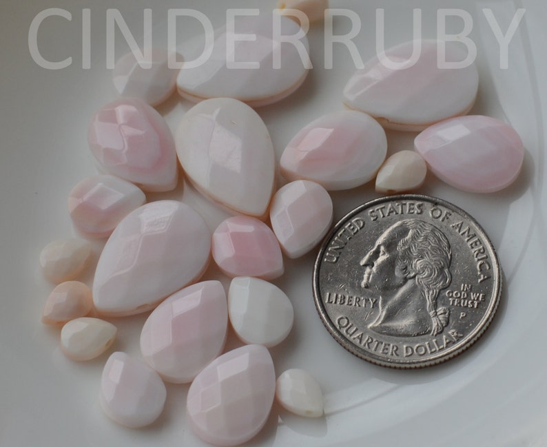 Cream Pink Conch Shell Flat Teardrops,queen Conch Faceted Briolettes ...
