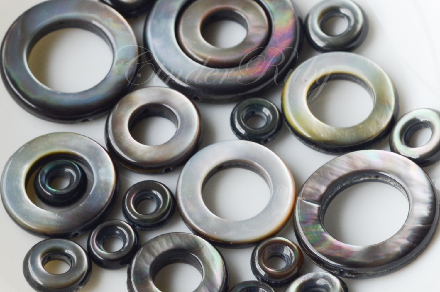 Black Shell Donut Beadsblack MOP Donutsfull Drilled Black - Etsy