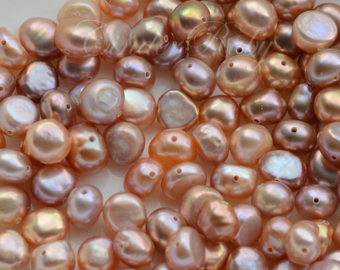 6-7 Mm Champagne Baroque Nugget Freshwater Pearls,golden Potato Pearls ...