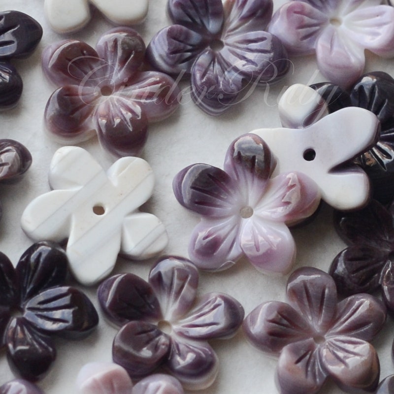Purple Flower Beads - Etsy