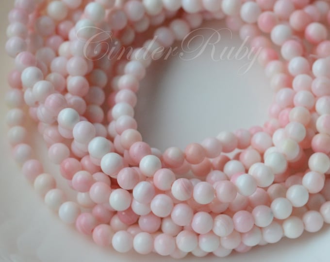 4 Mm Pink Conch Shell Beads,queen Conch Shell Round Ball,mother of ...