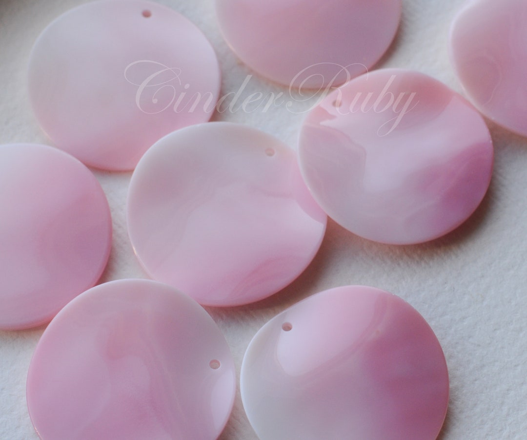 40 Mm Conch Shell Disc, Pink MOP Circle Pendant, Pink Mother of Pearl ...