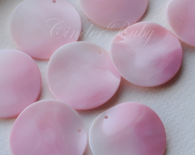 40 Mm Conch Shell Disc, Pink MOP Circle Pendant, Pink Mother of Pearl ...