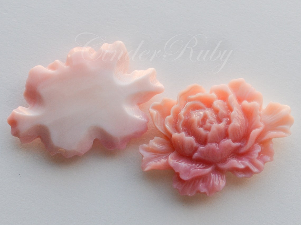 Natural Pink Shell Peony Flower Pink Conch Peony Pendant - Etsy
