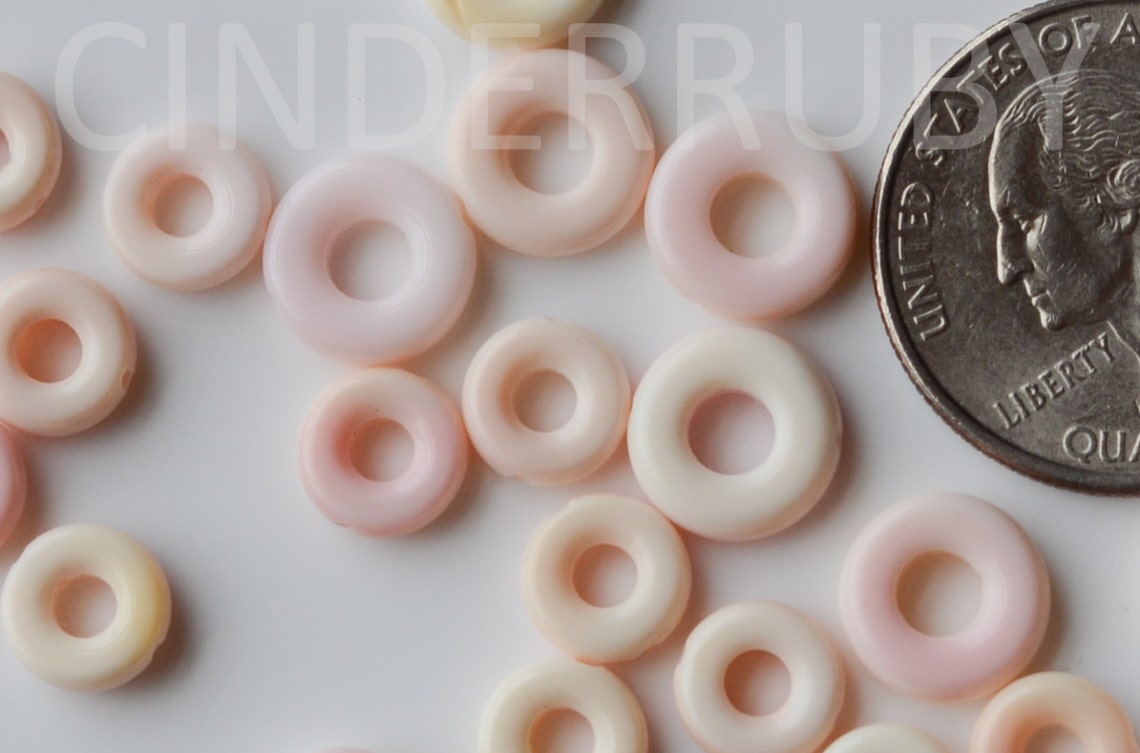 Cream Peachy Queen Conch Shell Donut Beadspink Conch Shell | Etsy