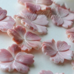 30-45 Mm Large Pink Shell Flowers,pink Conch 5 Petal Freedom Flowers ...