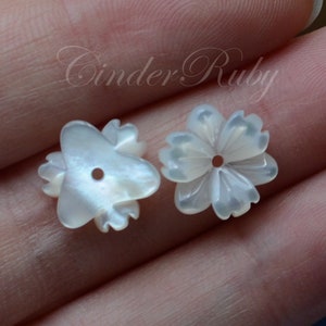 12 Mm Six Petal White MOP Flower Beads - Etsy