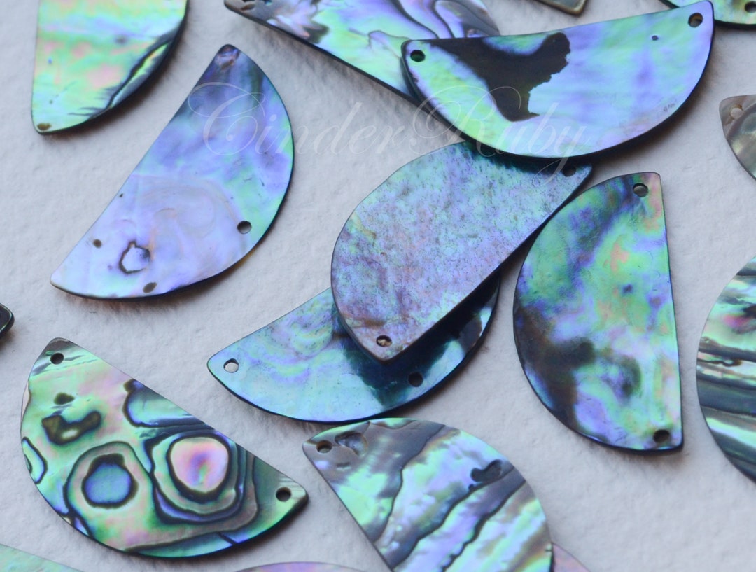 Abalone Semicircle Connectors,30x15mm Half Moon Geometric Earring Parts ...