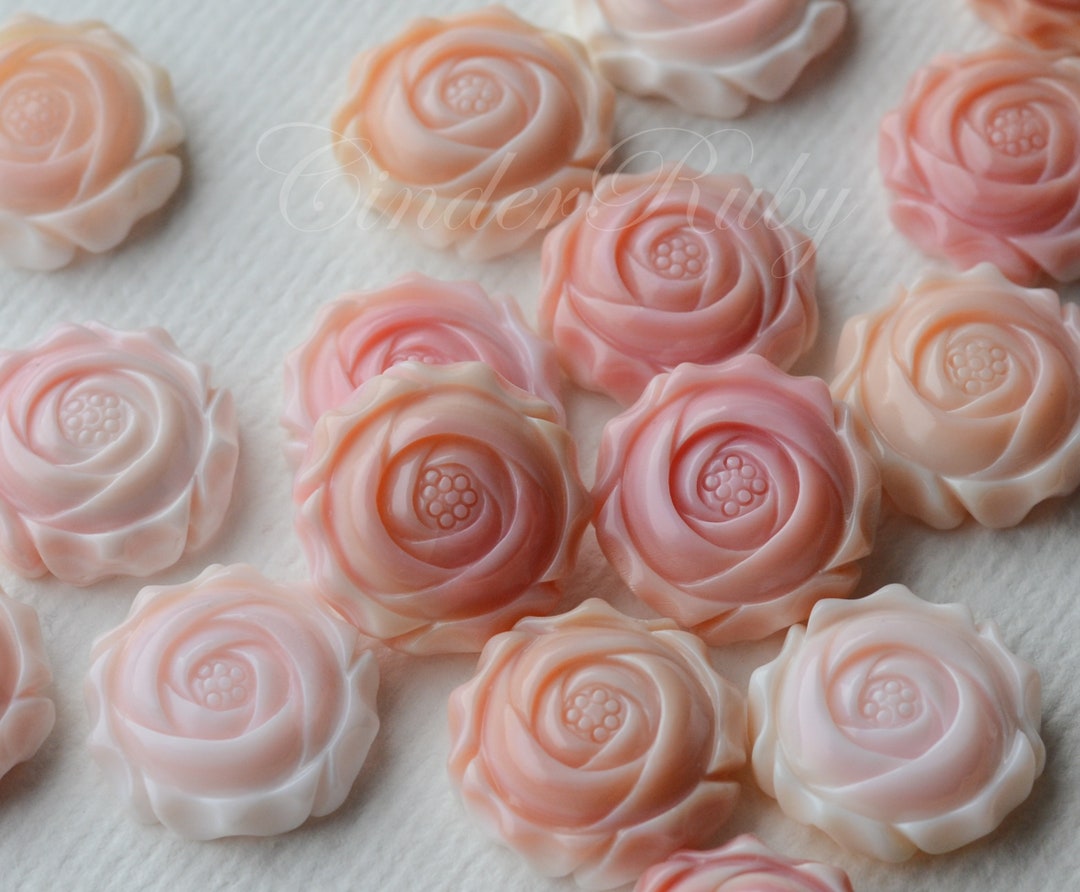 20 Mm Round Pink Shell Peony Flower, Pink Conch Peony Pendant Bead ...