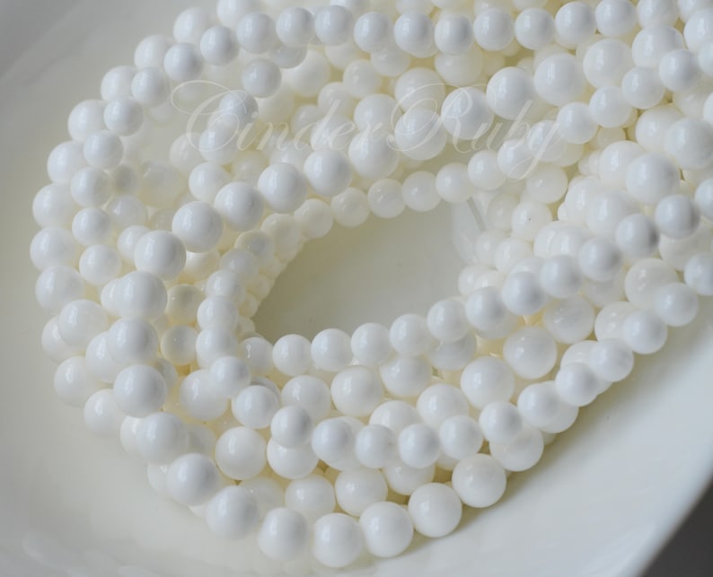 Round White Shell Beads White Tridacna Round Beads 4/5/6/8 - Etsy