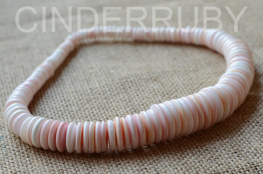 7-18 Mm Graduated Light Pink Conch Shell Buttons, A Full 12"/16" Strand ...