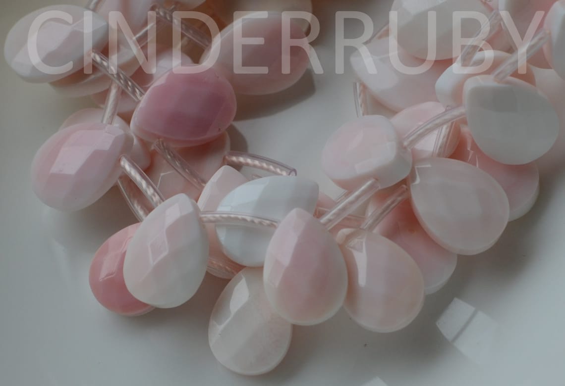 Cream Pink Conch Shell Flat Teardrops,queen Conch Faceted Briolettes ...