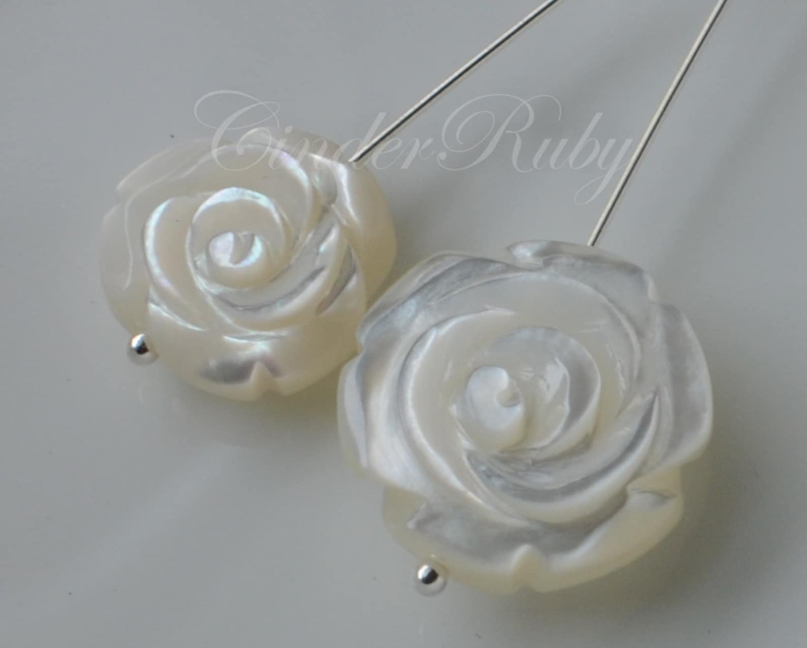 White Shell Roses,white Mother of Pearl Shell Beads,white MOP Flower ...