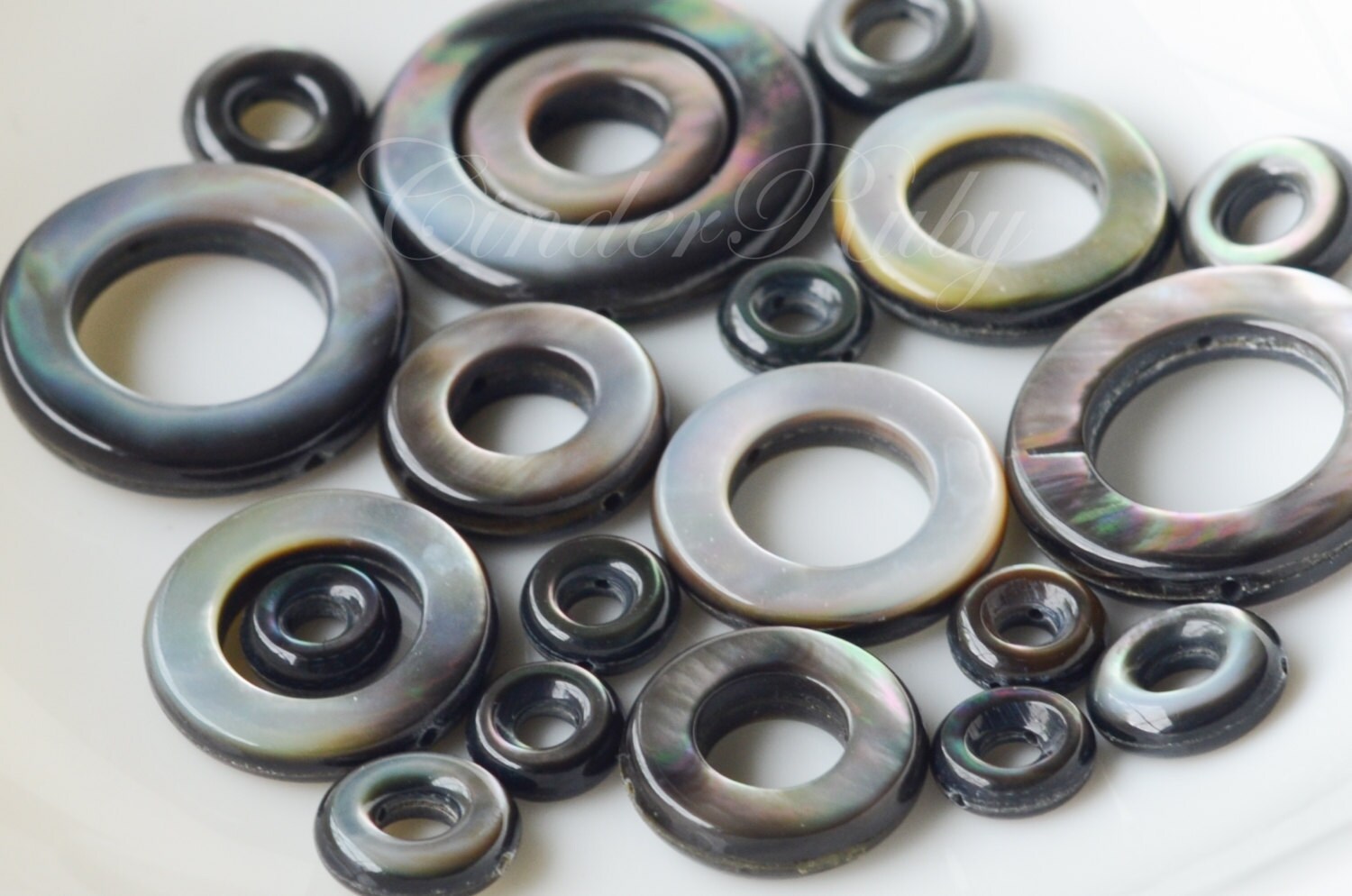 Black Shell Donut Beadsblack MOP Donutsfull Drilled Black - Etsy