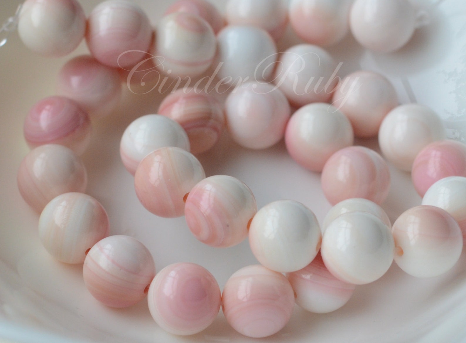 12 Mm Pink Conch Shell Beads,queen Conch Shell Round Ball,mother of ...