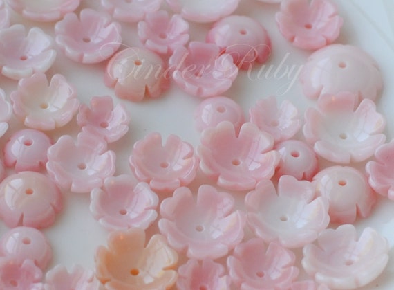 Exquisite Natural Pink Conch Flower Beadsengraved Pink MOP | Etsy