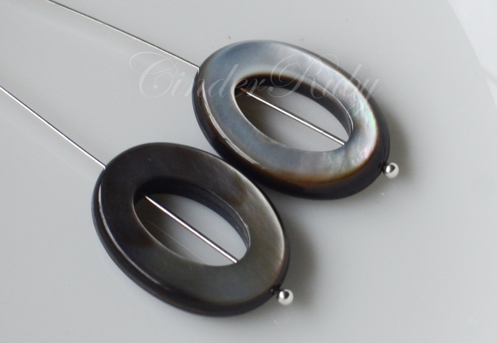 Black Shell Oval Loopsblack MOP Oval Donutsfull Drilled - Etsy