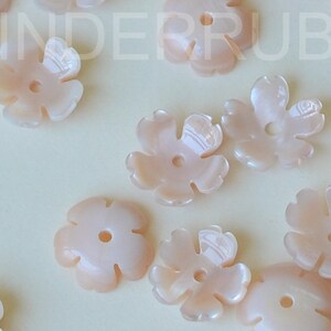 Exquisite Natural Pink Shell Flower Beads,engraved MOP Beads,scallop ...