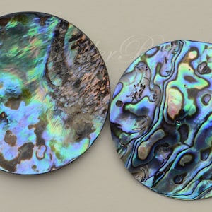50 Mm Abalone Shell Circle Pendants, Green Hue Abalone Discs - Etsy