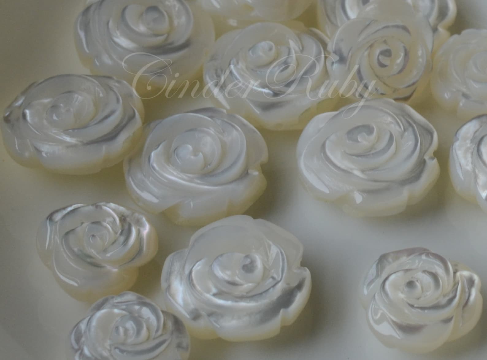 White Shell Roses,white Mother of Pearl Shell Beads,white MOP Flower ...