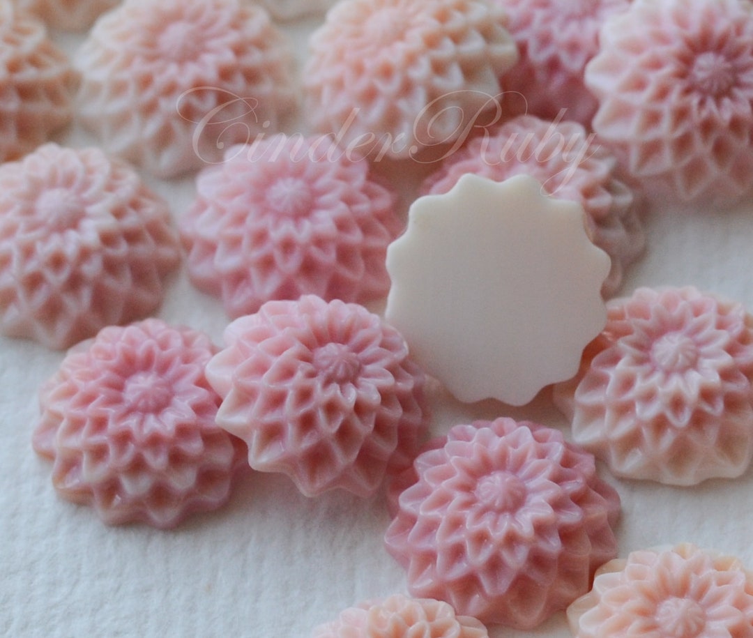 Natural Queen Conch Flower Cabochons, 15 Mm Pink Multi Layered Flower ...