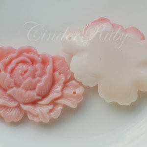 Natural Pink Shell Peony Flower, Pink Conch Peony Pendant Bead,24x35mm ...