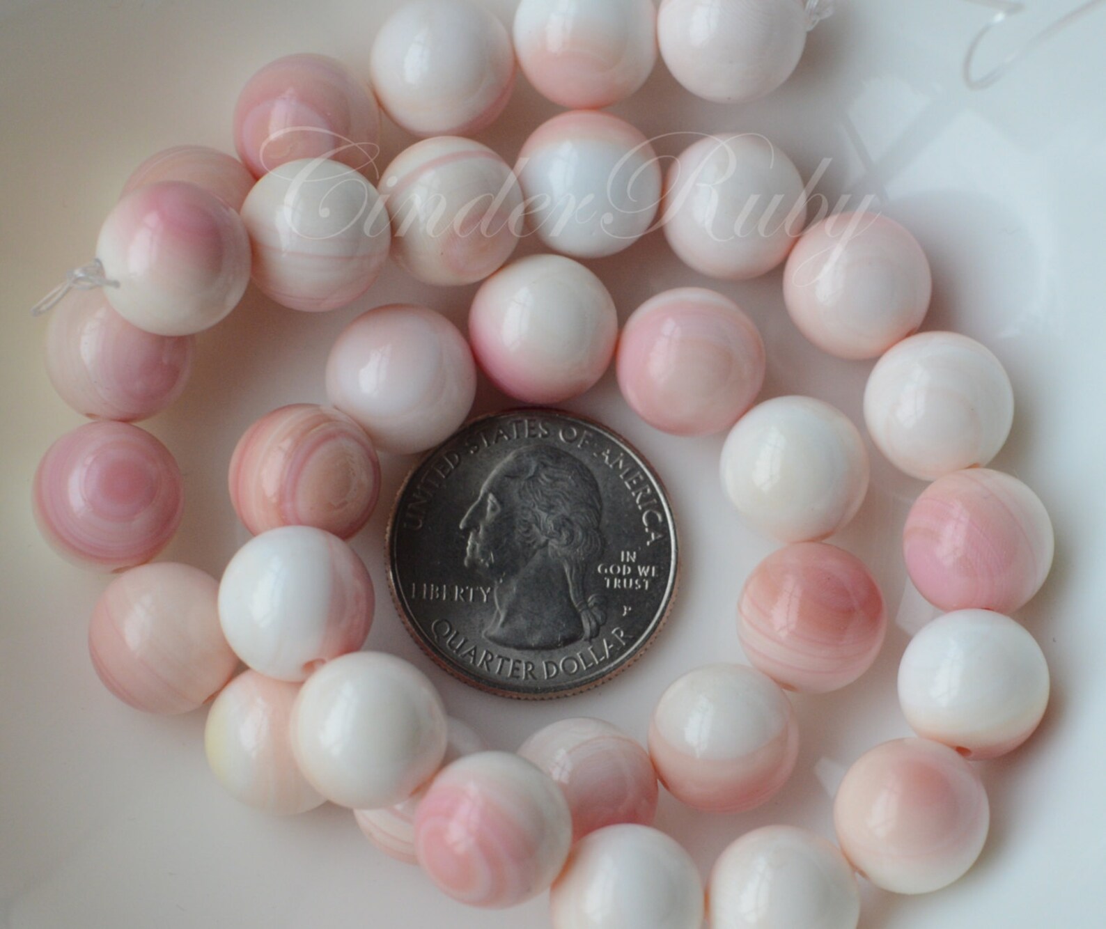 12 Mm Pink Conch Shell Beads,queen Conch Shell Round Ball,mother of ...