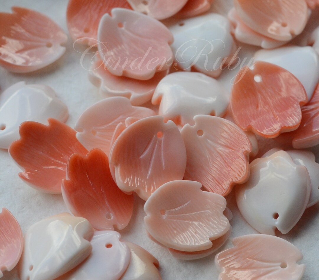 12x14 Mm Peach Pink Shell Flower Petals, 6pcs or More - Etsy